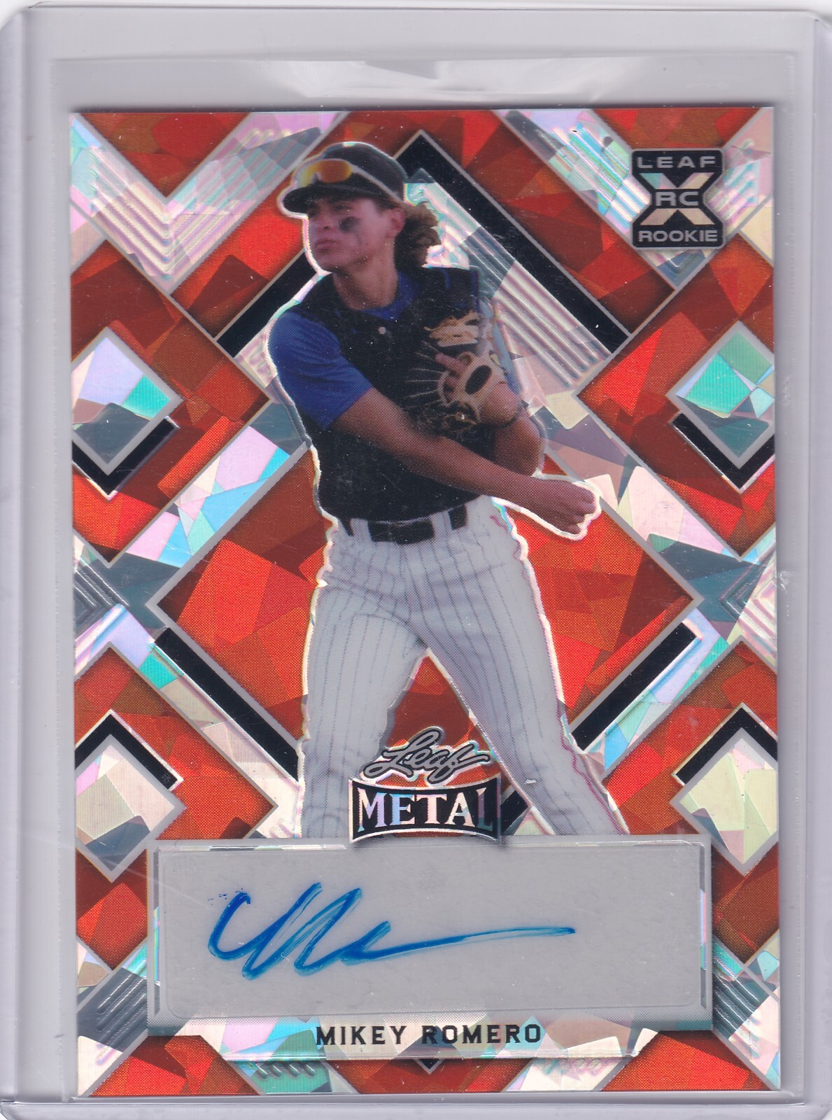 Mikey Romero 2022 Leaf Draft Orange Crystal Auto BA-MR1, 2/2 | eBay