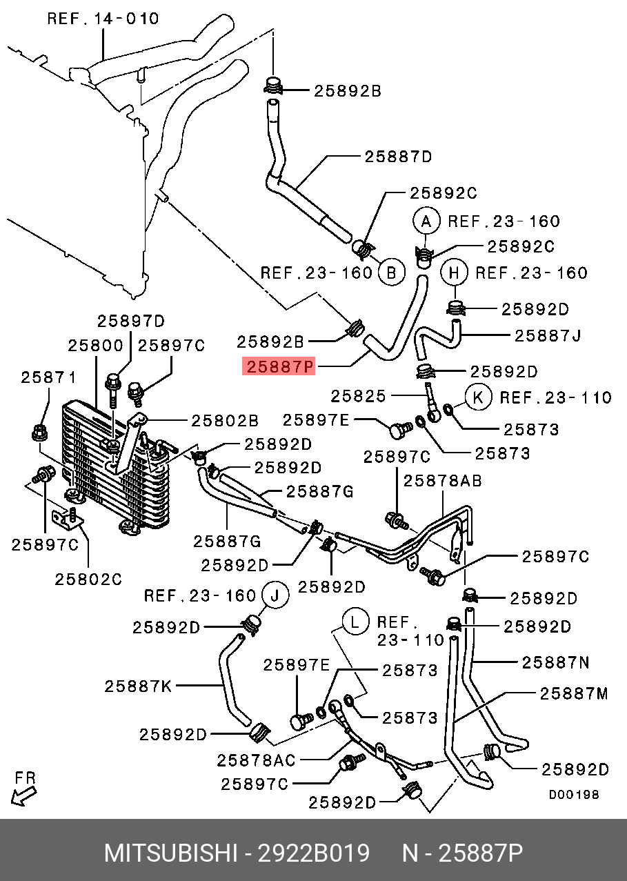 Genuine OE HoseT/M Oil Cooler Line 2922B019 for Mitsubishi 2922-B019 | eBay
