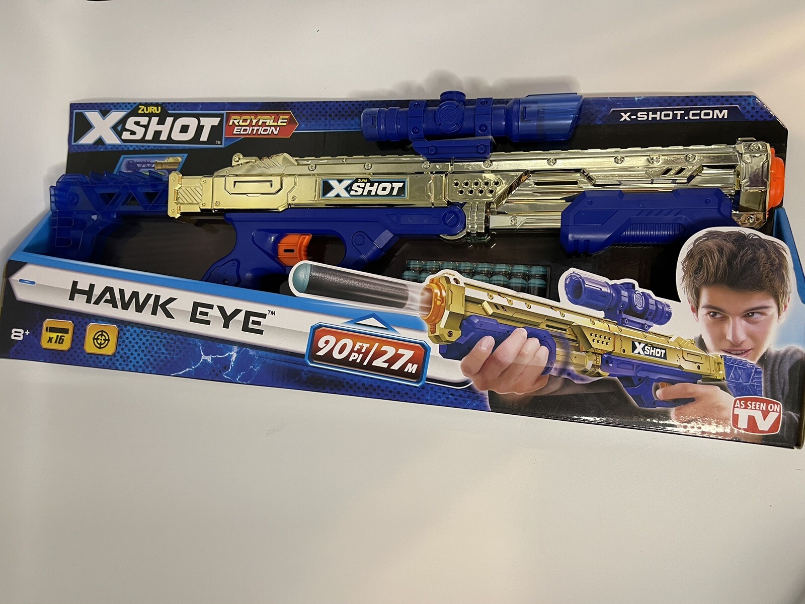 Buy Xshot Zulu Hawk Eye Dart Gun Royals Edition With 16 Darts Golden 8 ...