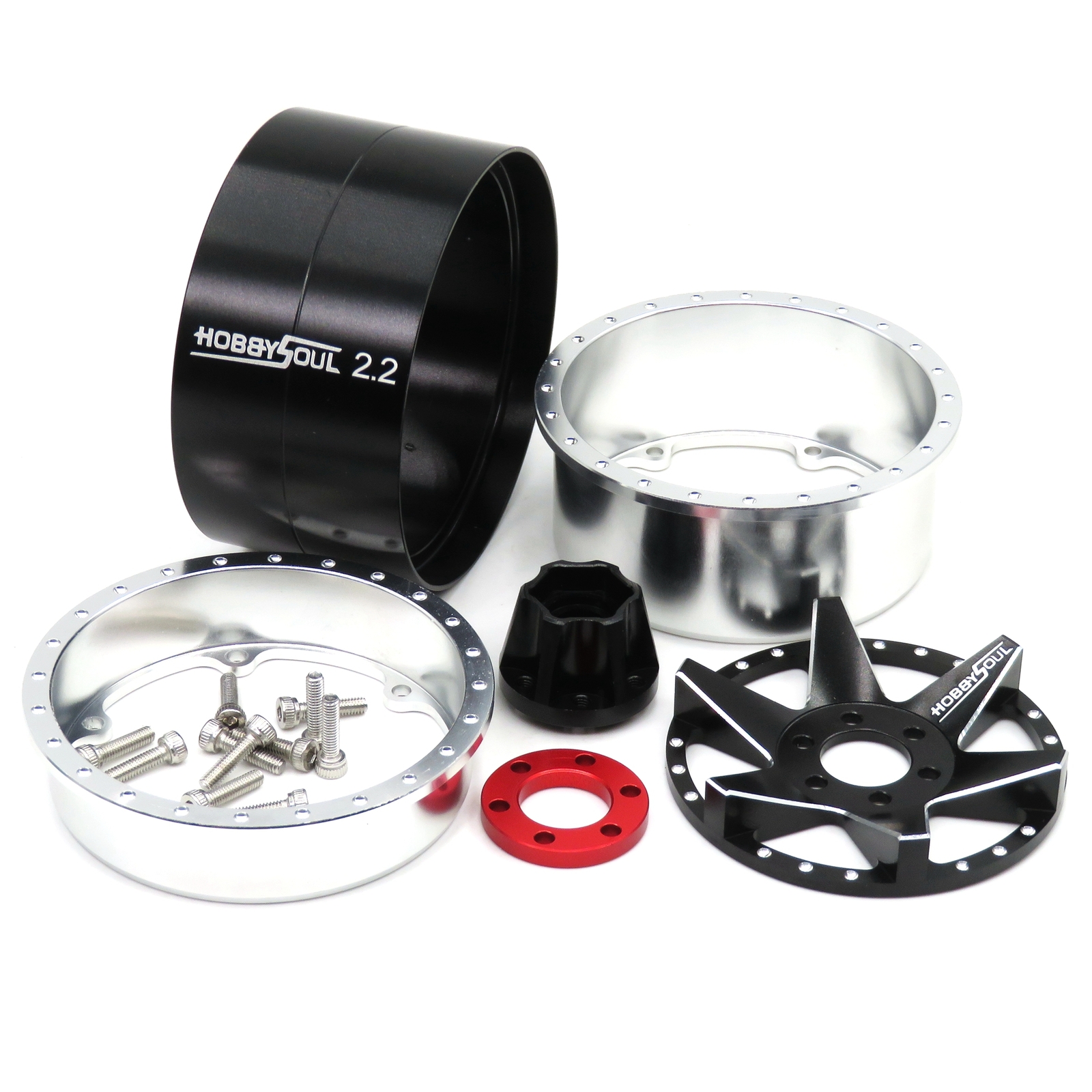 2x RC 2.2 Beadlock Wheels Adjustable 4 Offsets Rims For 1/10 Mud ...