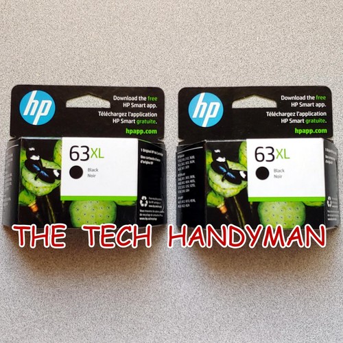2-PACK HP GENUINE 63XL BLACK INK (RETAIL BOX) for OFFICEJET 4650 4652 ...