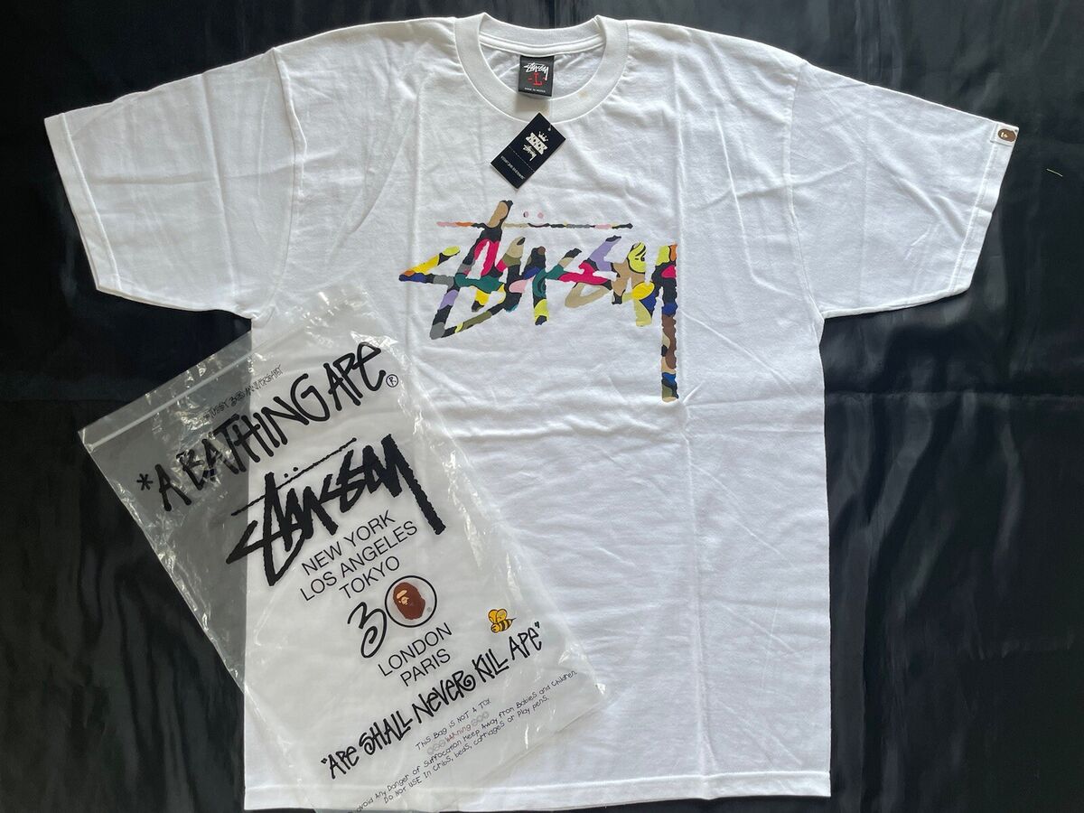 Limited Edition Bape A Bathing Ape x Stussy T-shirt 30th Limited Edition Bape A Bathing Ape x Stussy T-shirt 30th