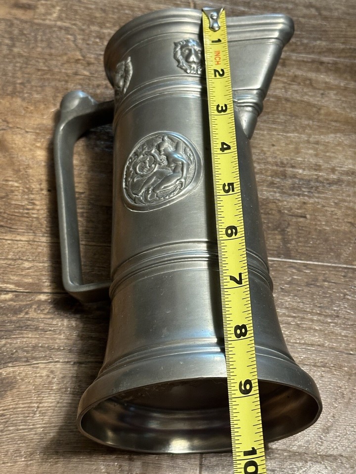 Vtg Pewter Gothic Tankard Stein W/ Lions Finstain Les Potstainiers Hutois Heavy | eBay