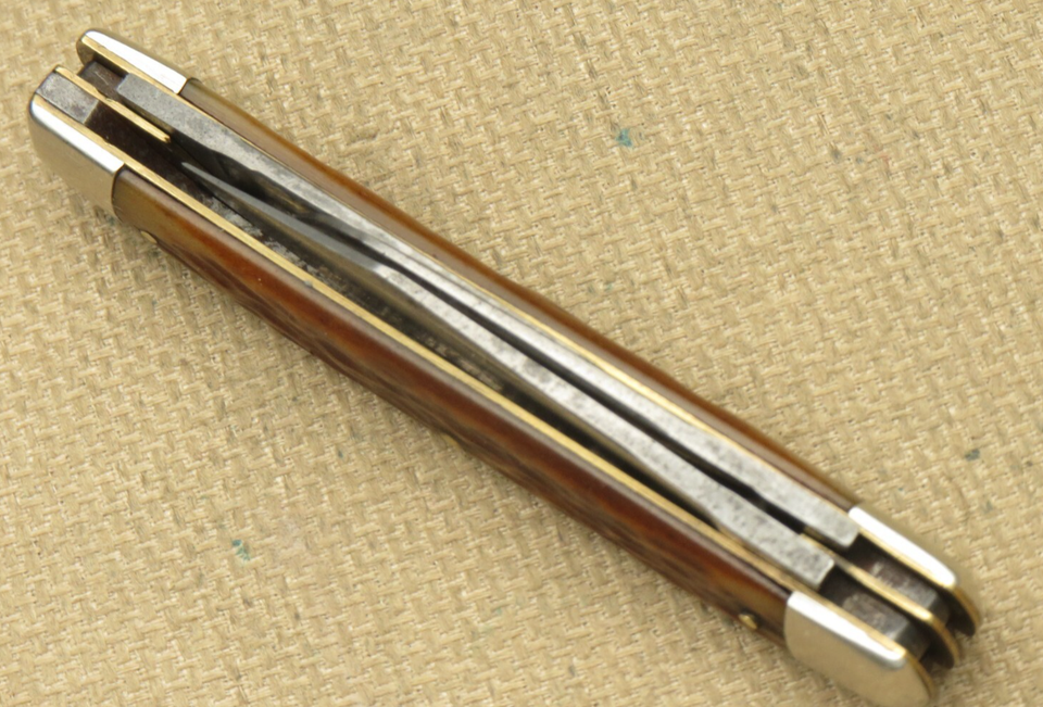 Antique 1940's Era MADE IN USA Stamped Small Stock Knife Bone Handles ...