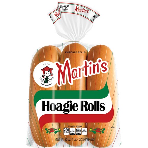 MARTIN'S ENRICHED HOAGIE ROLLS BREAD 20 OZ EACH (1) FREE SHIP | eBay