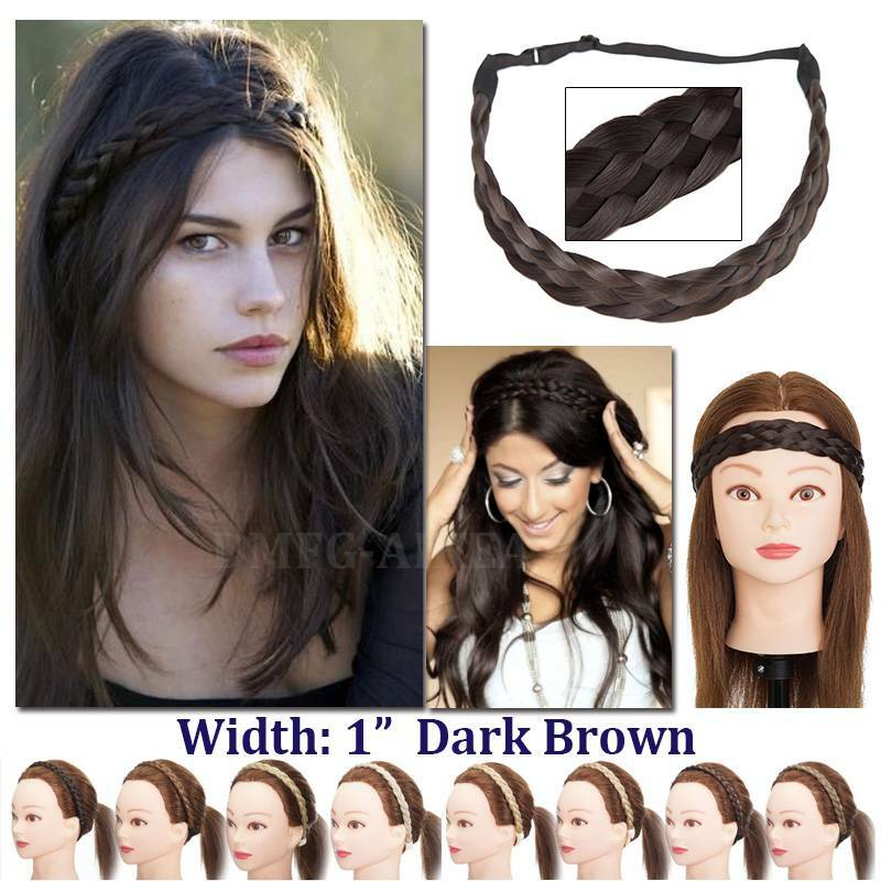 Thick Plaited Braided Headband Chunky Hair Extensions Real as Human ...