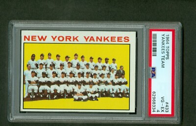 New York Yankees Team Card 1964 Topps #433 Vintage PSA 4 VGEX OC | eBay
