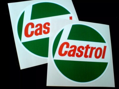 CASTROL Oil Classic Vintage Old Style Car Stickers Decals 2 off 125mm ...