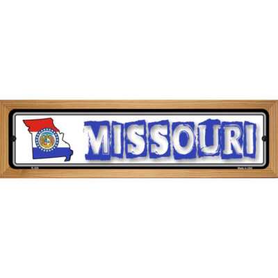 Missouri State Outline Novelty Wood Mounted Metal Small Street Sign WB ...