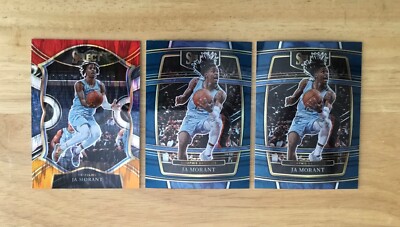 2020-21 Select Ja Morant Orange Red Shimmer Prizm + (2) 2021-22 Ja ...