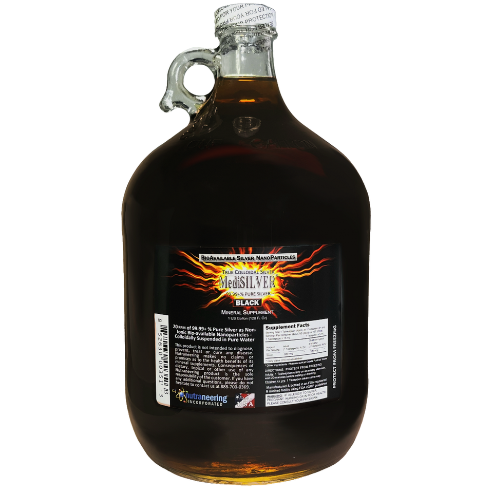 MediSILVER® BLACK Immunity Booster Diatomic True Colloidal Silver AgNP ...