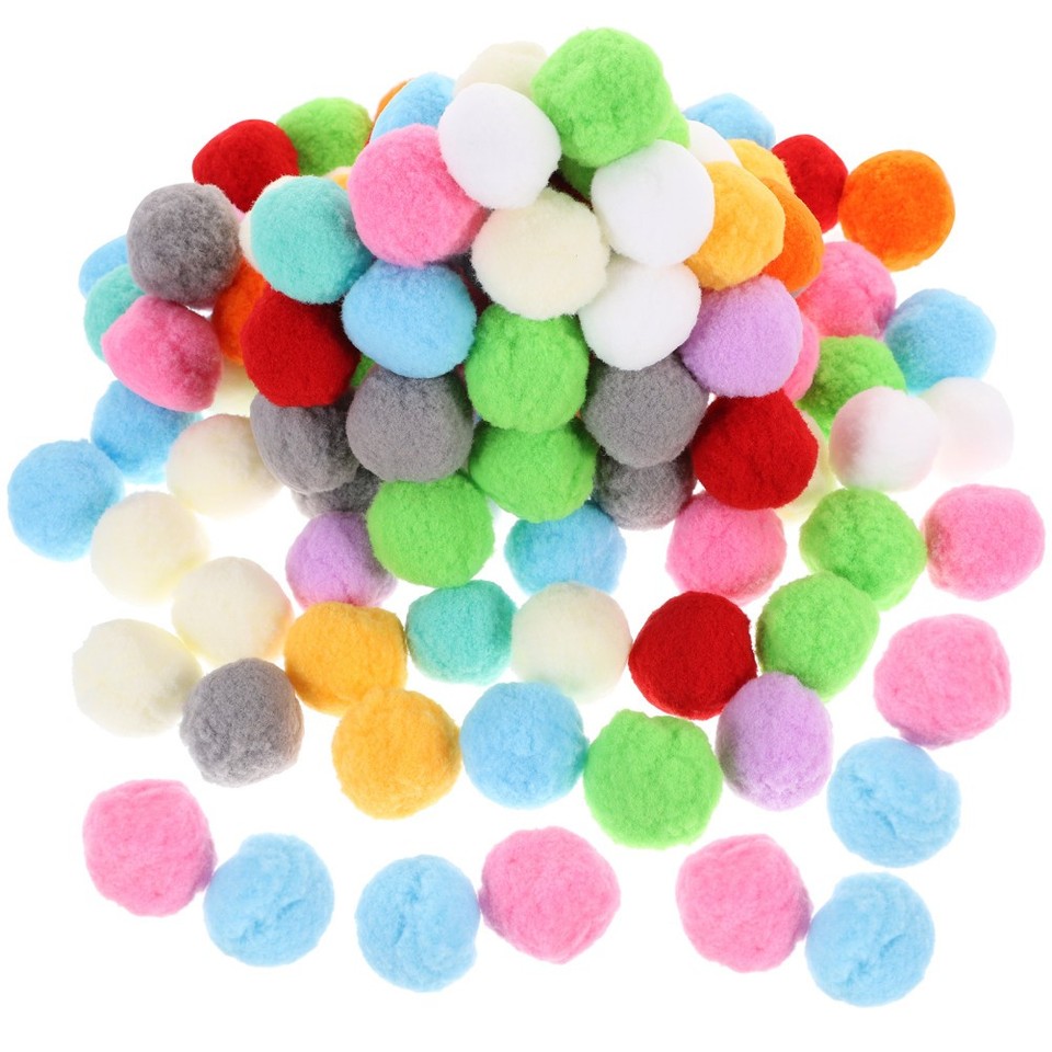 100pcs Multipurpose Pompom Balls DIY Crafting Pom Poms Clothing Decor ...