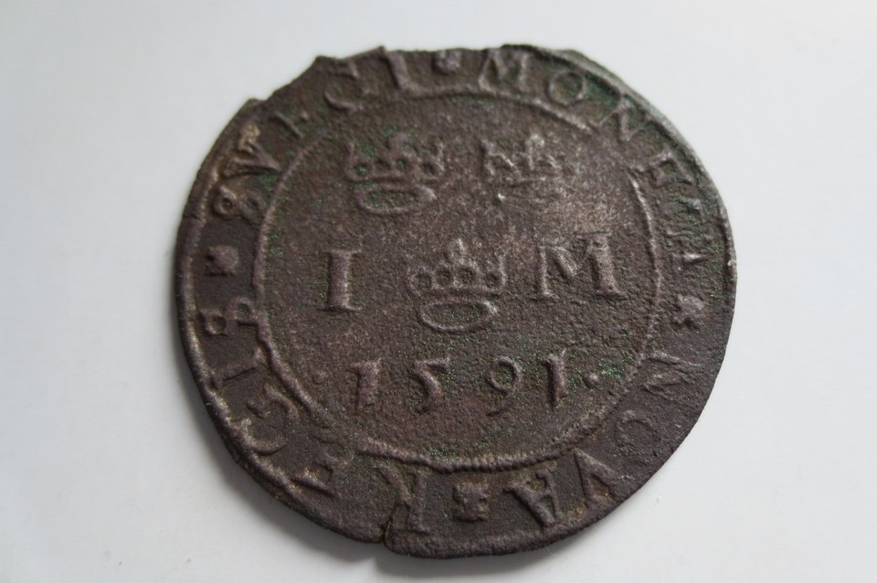 Sweden medieval silver coin, Johann III 1MARK 1591, Stockholm | eBay