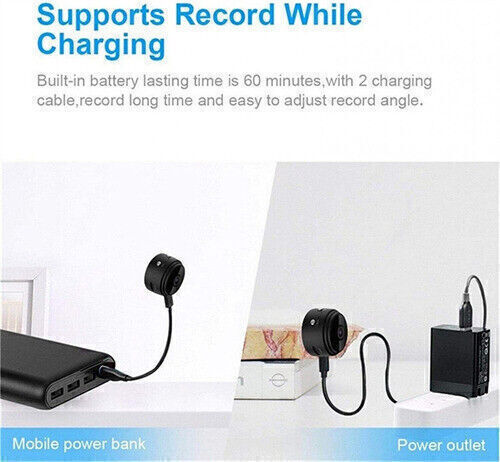 Mini Spy Camera w/ Magnetic Bracket WiFi Wireless HD 1080p Micro Voice ...