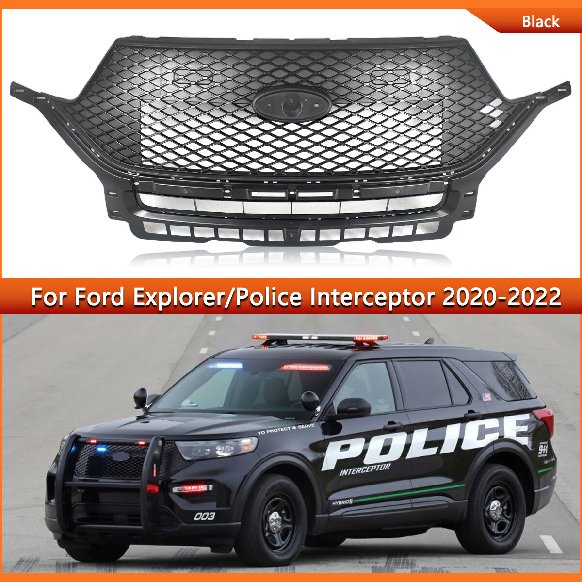 For Ford 2020 2021 2022 Explorer Police Interceptor Front Bumper Upper ...