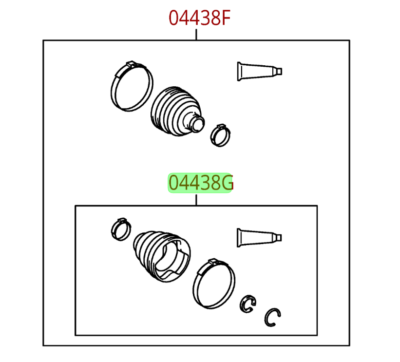 Toyota Corolla Matrix 1.8L 2009 - 2018 Inner CV Axle Boot Kit Genuine ...