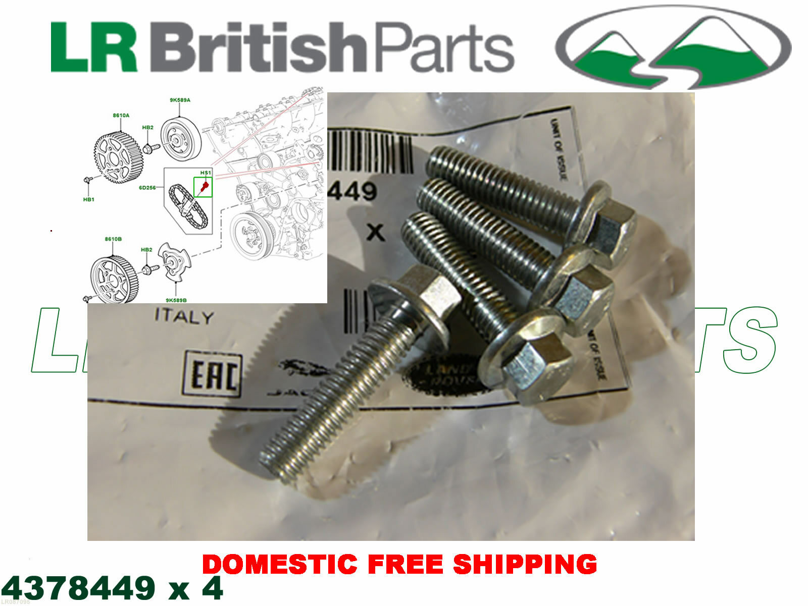 GENUINE LAND ROVER TIMING CHAIN SCREW DIESEL ENGINES SET OF 4 4378449 ...
