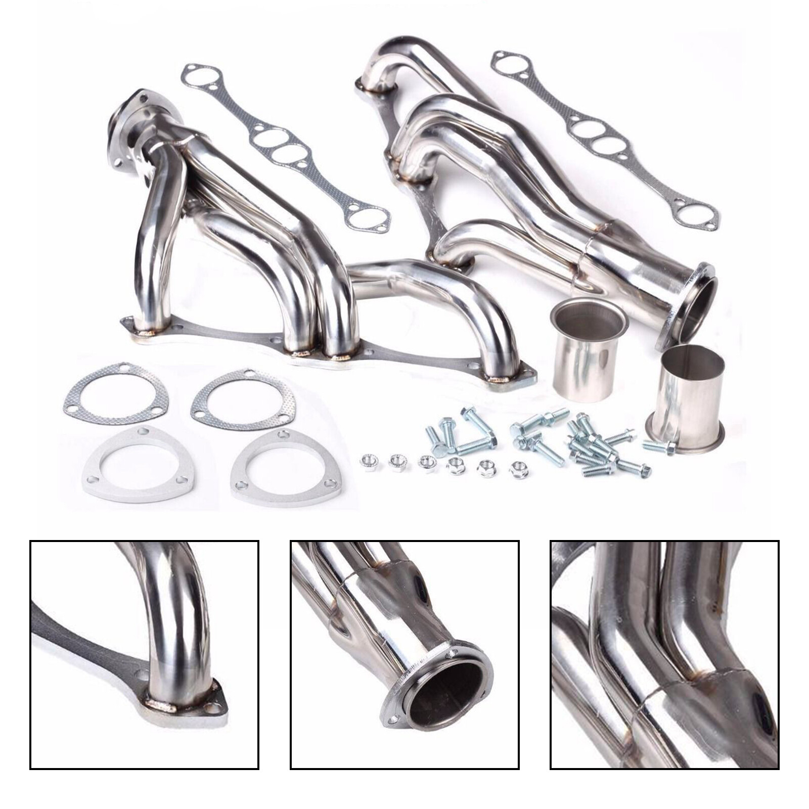 NEW 1× Exhaust Header Kit Fits Chevy Small Block 265 283 305 307 327 ...