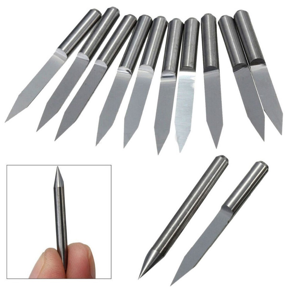 60PC V Shape PCB Engraving Bit Tip End Mill Carbide CNC Milling Cutter ...