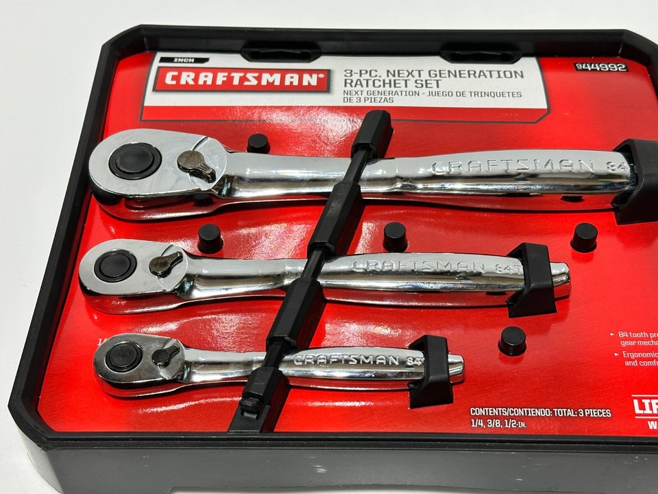 NOS Craftsman 44992 3pc Next Generation Thin Profile Ratchet Set, Fully ...