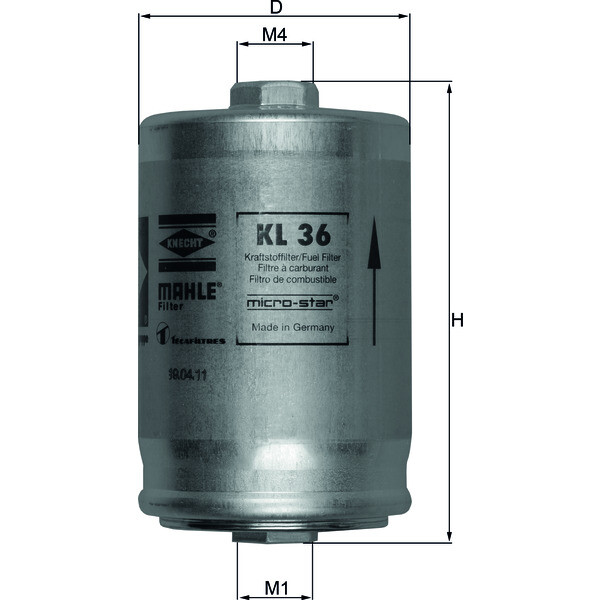 Fuel Filter KL36 79655549 by MAHLE ORIGINAL - Single | eBay