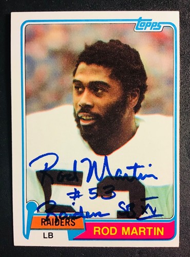 Oakland Raiders SB XV ROD MARTIN autograph signed auto 1980 TOPPS ...