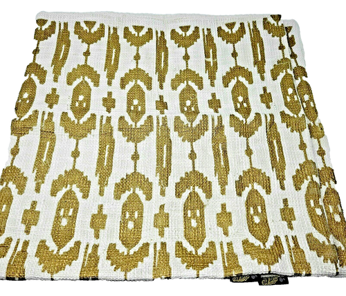 DEVI Designs Pillow Cover Gold/Brass & White Luxury Boho Zipper 19" sq ...