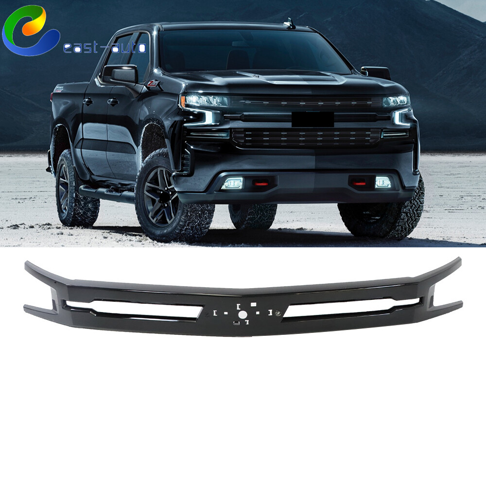 Front Center Grille Glossy Black For 2019-2022 Chevrolet Silverado 1500 ...