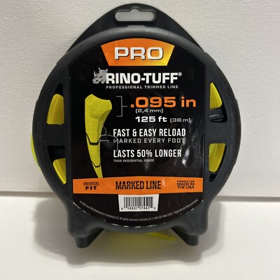 Rino-Tuff Pro Universal Fit .095 yellow Trimmer Line 125ft spool length ...