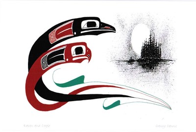 Raven and Eagle Danny Dennis Art Card Tsimshian Northwest Coast Native ...