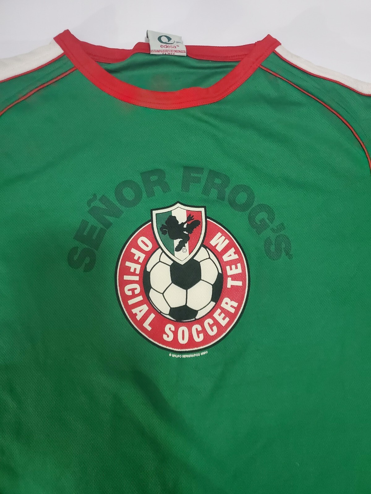 Vintage Senor Frogs Soccer T Shirt Size Large / Green… - Gem