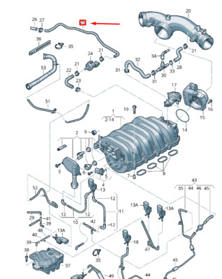 TUBO DI COLLEGAMENTO DEL SISTEMA DI ASPIRAZIONE VW TOUAREG 7P MK2 ...