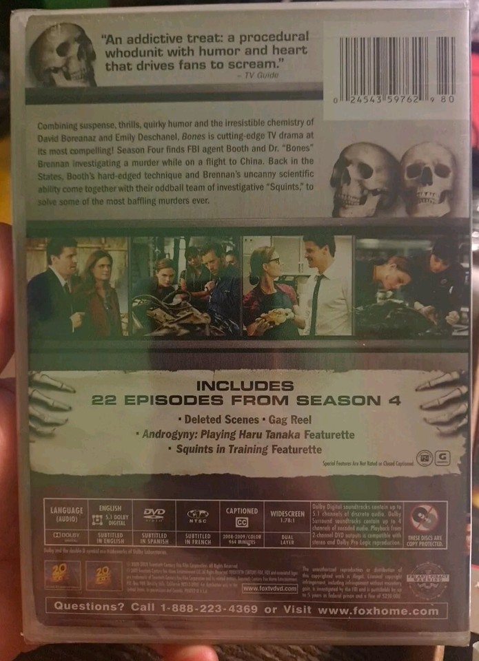 Bones: the Complete Fourth Season DVD Body Bag Edition (Thinner Case ...