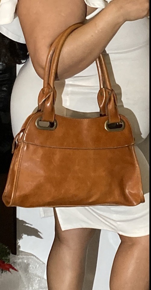 Deep Camel Color, purse, Burnished Gold Buckles, Shiny and Beautiful ...