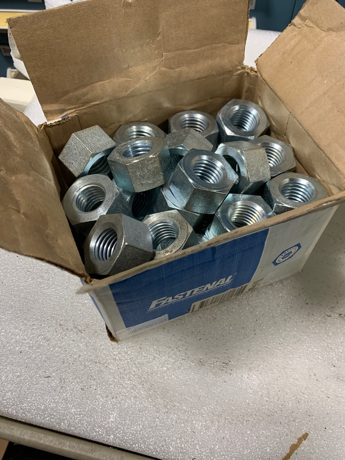 FASTENAL 36522 1 1/8"-7 Grade A Zinc Plated Heavy Hex Nut *NEW LOT OF ...