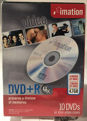 New Imation DVD-R 10 Pack 4 Hour 4.7GB DVD Recordable Discs | eBay