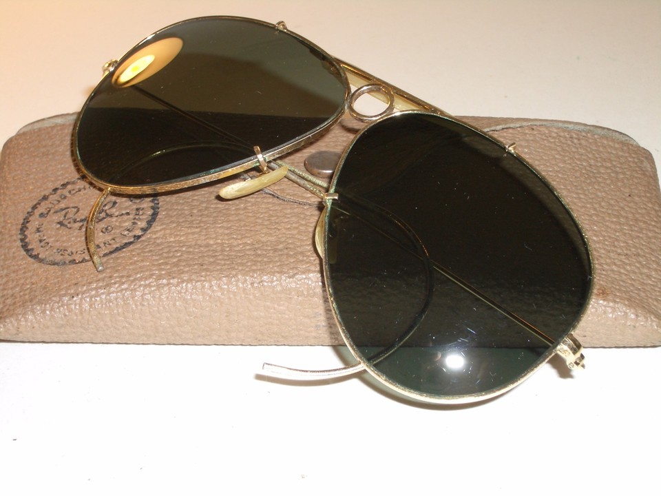 CIRCA 1960's VINTAGE BAUSCH & LOMB RAY BAN G15 UV GP SHOOTING AVIATOR ...