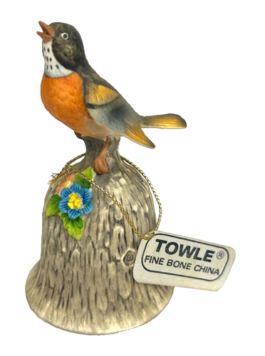 Towle Fine Bone China Robin Bird Bell Porcelain Vintage 4.5" | eBay