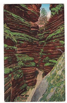 COLD WATER CANYON Fat Man's Misery Devil's Jug WISCONSIN DELLS Postcard ...