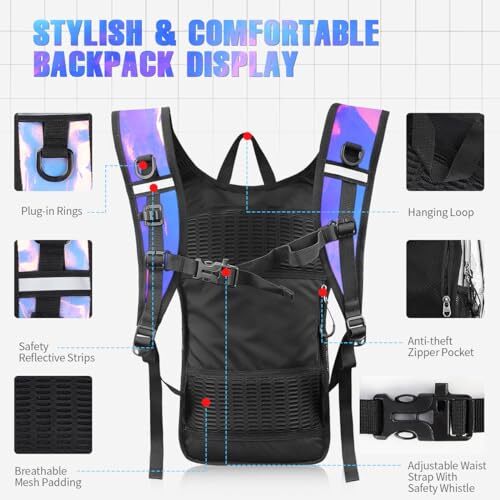 Hydration Backpack, Festival Rave Hydration Pack, Water Backpack with ...