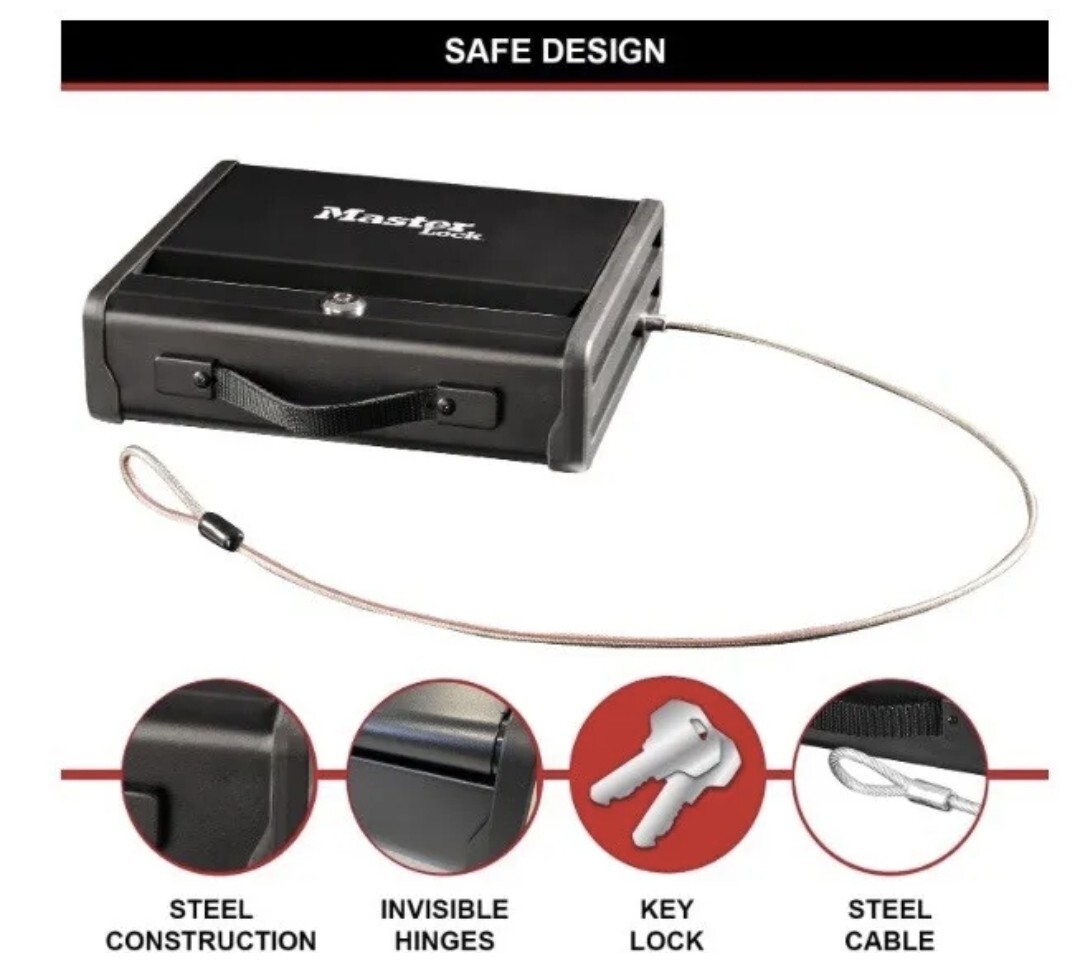 Master Lock Pp1kml Small Compact Safe With Cable 3.45l for sale online ...