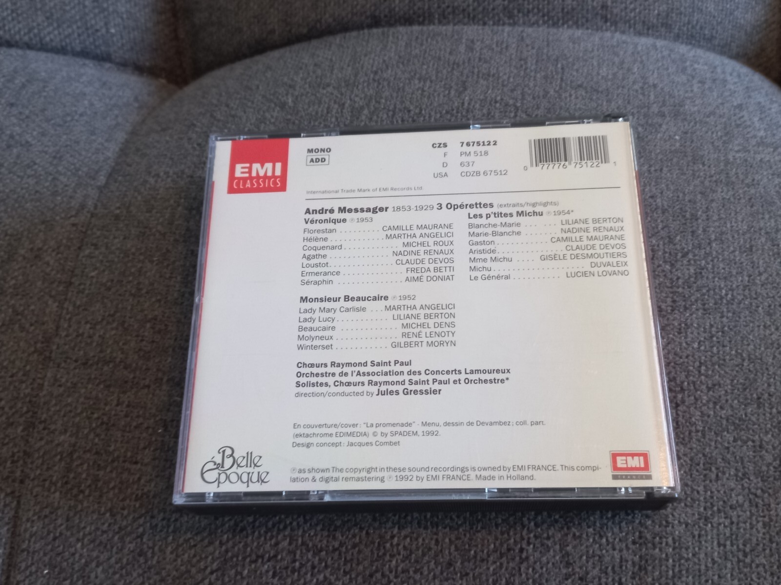 Messager - 3 Operettes Veronique - Monsieur Beaucaire Les P'tites 3 EMI ...