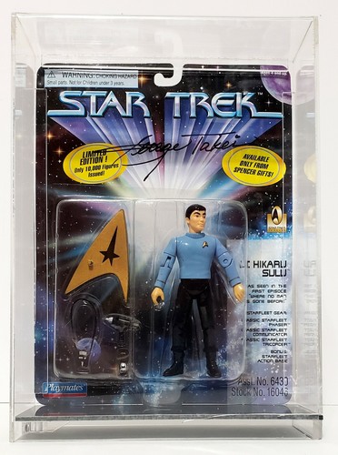 GEORGE TAKEI Signed Autographed STAR TREK Action Figure Toy BECKETT BAS ...