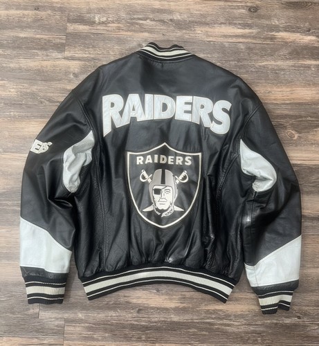 Vintage 90's Oakland Raiders NFL G-III Carl Banks Full Zip Leather ...
