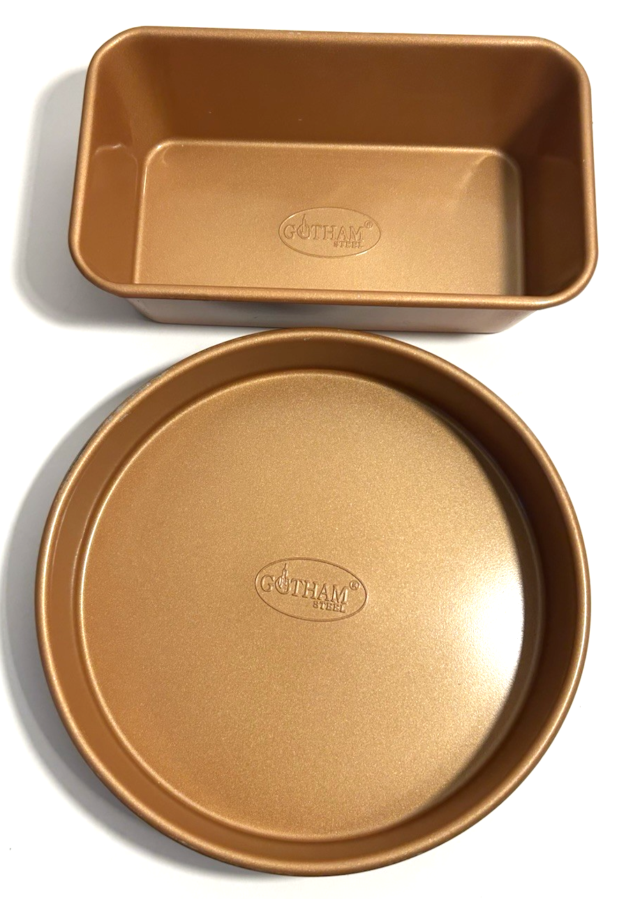 New Gotham Steel Lot of 2 Bakeware Loaf Pan & Round Cake Baking Pan | eBay