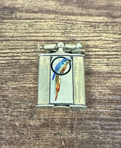 Vintage Clark Lighter 18K Electroplate & Enamel Parrot Lift Arm Lighter ...