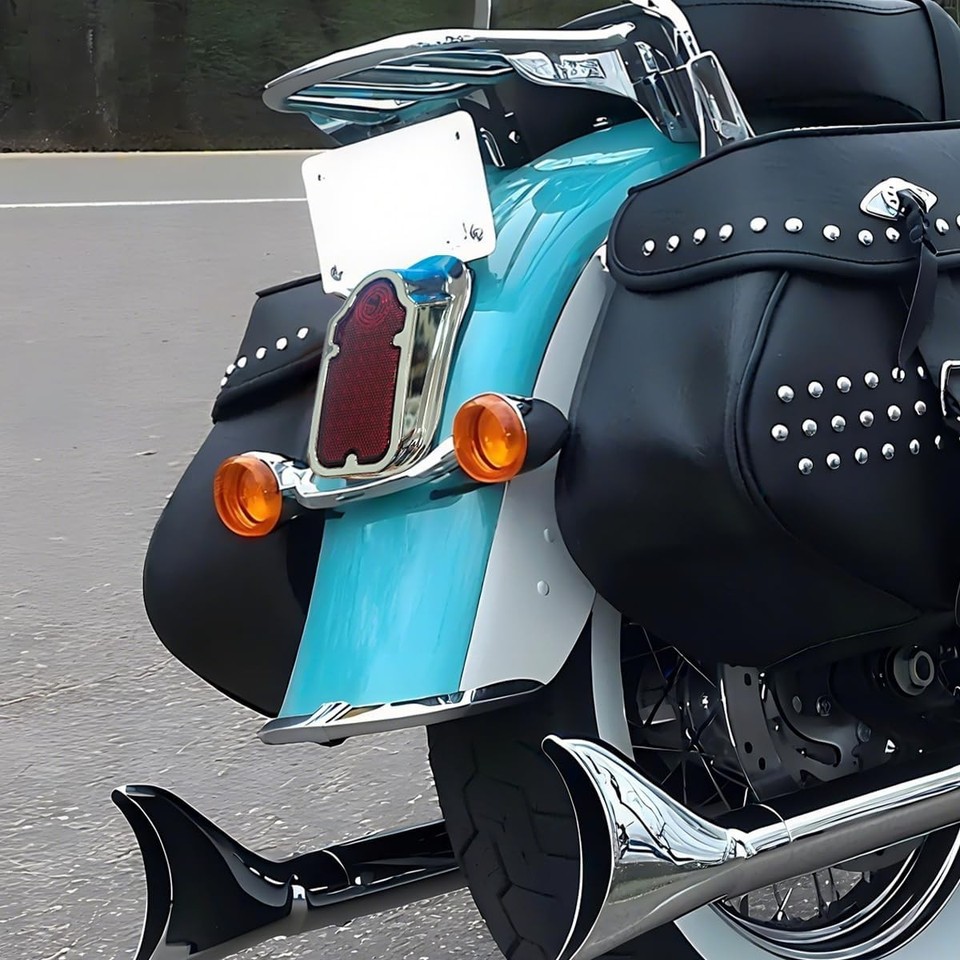 12V Motorcycle Metal Chrome Red Tombstone Brake Tail Light For Harley ...