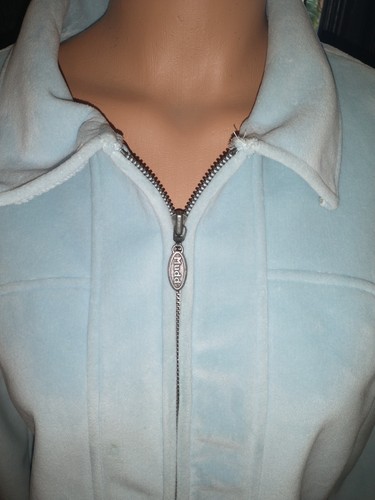 Vintage '90s MUDD XL Ladies Powder Blue Velour w Faux Fur Lining Jacket ...