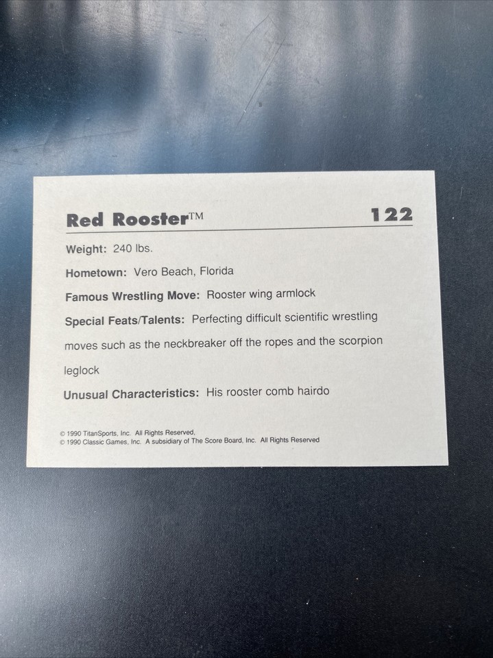 Red Rooster 1990 Classic WWF #122 Wrestling Rookie Card WWE | eBay