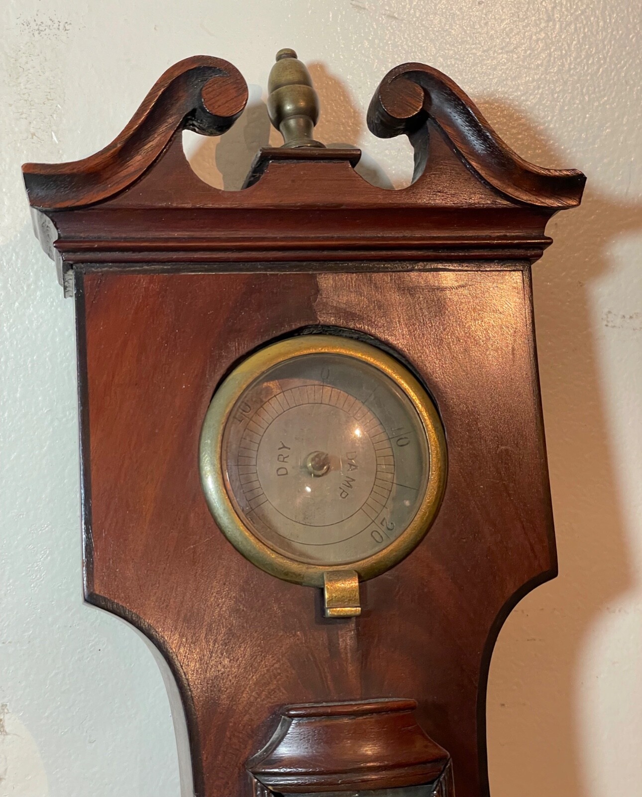 large Antique 19th century A. Gatty mahogany banjo barometer weather ...